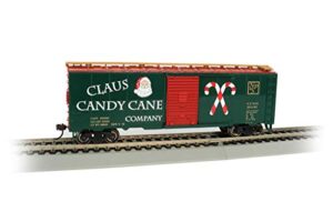 bachmann trains - 40' box car - claus candy cane co - ho scale