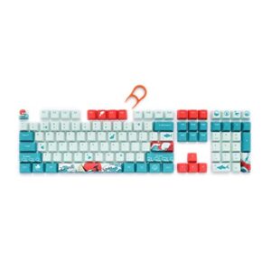 108 keys coral sea keycap set oem profile pbt 5-sided dye-sublimation ​keycaps for 61/87/104 keys mechanical keyboard with keycaps puller