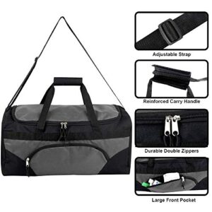 40 Liter, 22 Inch Duffle Bags for Women, Men, Travel Heavy Duty (Grey)