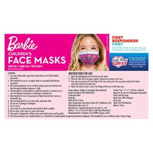 MASKS Children’s Single Use Face, Barbie, 14 Count, Small, Ages 2-7, Kids Toys for Ages 2 Up by Just Play