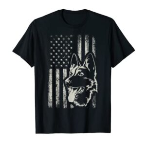 Patriotic German Shepherd AMERICAN FLAG 4th Of July Shepherd T-Shirt