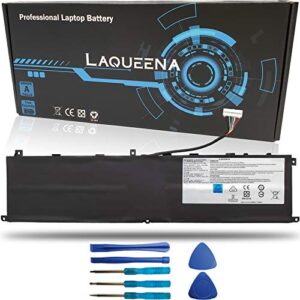 laqueena bty-m6l laptop replacement battery for msi gs65 stealth thin 8rf 8re 9re ps42 8rb p65 creator 8rd 8re ms-16q2 ms-16q3 ps63 modern 8rc gs75 8sg series ms-16q2 ms-16q21 15.2v 80.25wh 6-cell