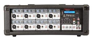 rockville rpm80bt 2400w powered 8 channel mixer/amplifier w/bluetooth/eq/effects