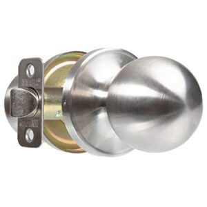 ilyapa passage door knob for hall/closet - ball, satin nickel interior keyless non locking round door handle, satin nickel