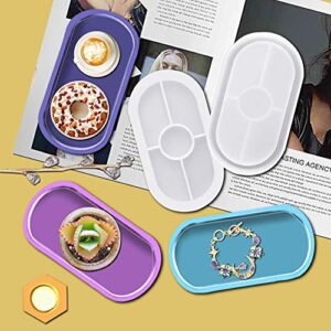 AFUNTA DIY Oval Silicone Coaster Mold,2 Pcs Soft Flexible Oval Crystal Silicone Molds for Casting with Resin, Concrete, Cement and Polymer Clay - Transparent White