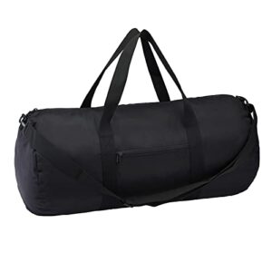 vorspack duffel bag 28 inches foldable lightweight gym bag with inner pocket for travel sports - black