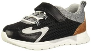 oshkosh b'gosh boy's everplay bohemia running shoe, black, 4 toddler