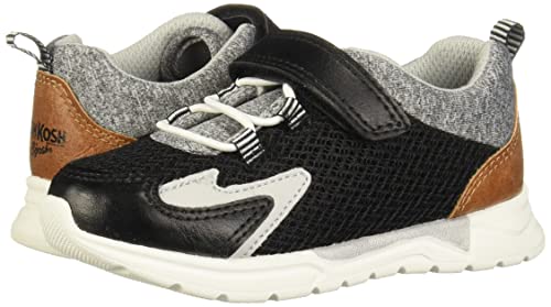 OshKosh B'Gosh Boy's EverPlay Bohemia Running Shoe, Black, 4 Toddler