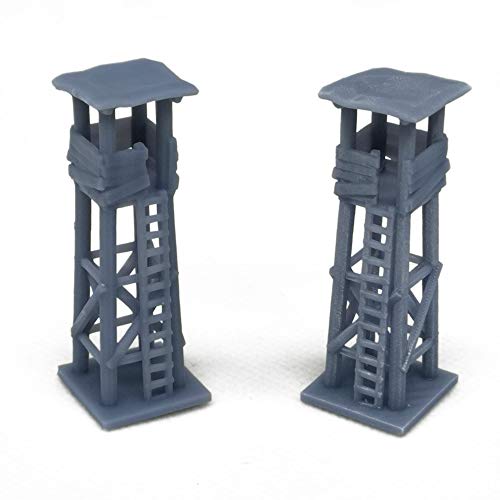 Outland Models Railroad Scenery Small Wooden Style Watchtower 2pcs N Scale 1:160