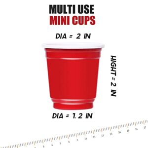 Zcaukya Mini Disposable Shot Cups, 2oz 120 Count Red Plastic Cups, Small Disposable 2oz Party Cups, Red