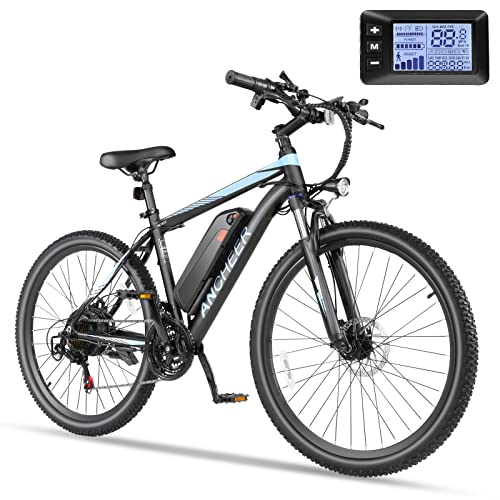 ANCHEER Electric Bike/Electric Mountain Bike 500W 26'' Commuter Ebike, Electric Bicycle with Removable 48V-7.8Ah Battery and LCD-Display