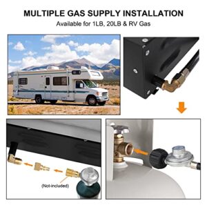 Camplux Propane Gas Griddle Grill, 15,000 BTU Griddle Grill Combo, Portable Camping Griddle Station 17 Inches with 20 lb and RV Regulator for Camping, RV Picnic and Tailgating