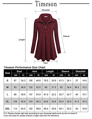 Timeson Fall Long Sleeve Tunic Tops for Women,Women Tunic Sweaters Winter Maternity Leggings Shirts Ladies Warm Fall Tops Zipper Flannel Shirt Casual Work Long Cotton Dressy Swing Christmas Blouses