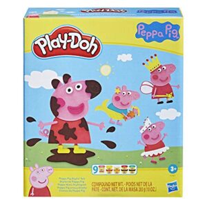 play-doh peppa pig stylin' set, peppa pig playset with 9 cans and 11 tools, peppa pig toys for 3 year old girls and boys and up