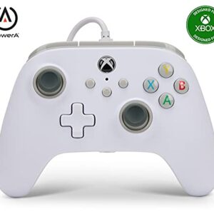 PowerA Wired Controller for Xbox Series X|S - White, gamepad, video game / gaming controller, works with Xbox One