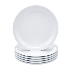 amazoncommercial melamine oval plate, 6 piece set, 6.5 inch, white