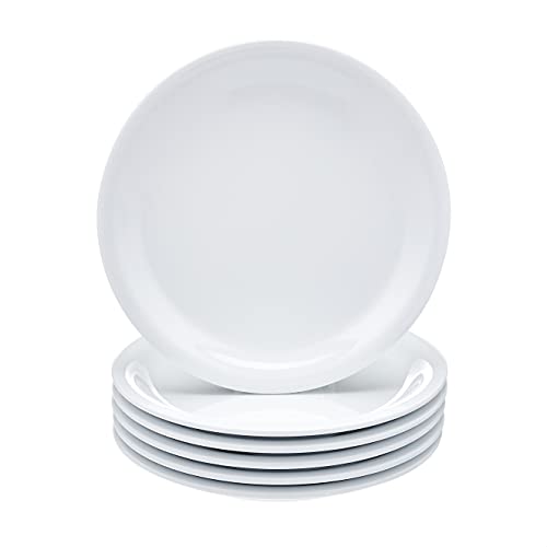 AmazonCommercial Melamine Oval Plate, 6 Piece Set, 6.5 Inch, White