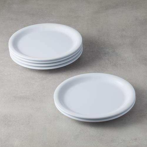 AmazonCommercial Melamine Oval Plate, 6 Piece Set, 6.5 Inch, White