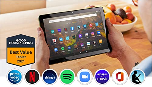 Amazon Fire HD 10 tablet, 10.1", 1080p Full HD, 32 GB, (2021 release), Lavender