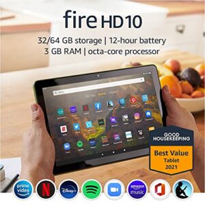 Amazon Fire HD 10 tablet, 10.1", 1080p Full HD, 32 GB, (2021 release), Lavender