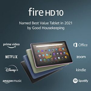 Amazon Fire HD 10 tablet, 10.1", 1080p Full HD, 32 GB, (2021 release), Lavender