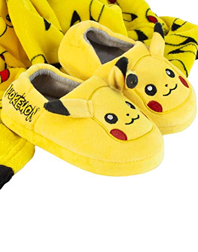 Pokemon Pikachu Slippers for Boys and Girls 3D Character Kid's Footwear 30 EU Yellow