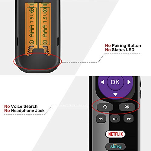 Gvirtue Universal Remote Control RC280 RC282 Replacement for All TCL Roku Smart 4K UHD LED QLED TV with Netflix Sling Hulu Vudu Button