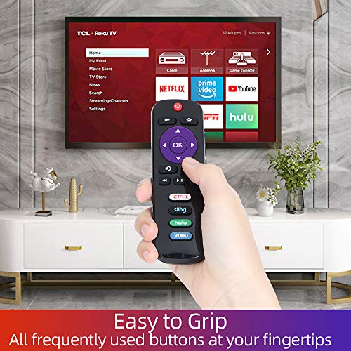 Gvirtue Universal Remote Control RC280 RC282 Replacement for All TCL Roku Smart 4K UHD LED QLED TV with Netflix Sling Hulu Vudu Button