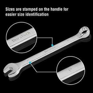 DURATECH Long Pattern Combination Wrench Set, SAE, 5-Piece, 1" to 1-1/4", 12 Point, CR-V Steel, with Rolling Pouch