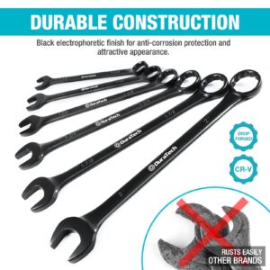 DURATECH Jumbo Combination Wrench Set, SAE, 6-piece, 1-3/8'' to 2'', CR-V Steel, Black Electrophoretic Coating, with Pouch