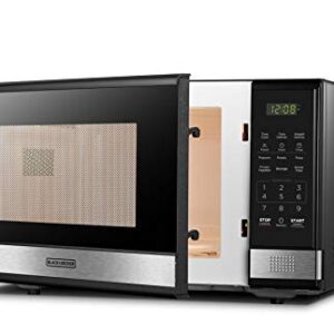 BLACK+DECKER EM031MB11 Digital Microwave Oven with Turntable Push-Button Door, 1000W,1.1cu.ft, Stainless Steel & 4-Slice Toaster Oven with Natural Convection, Stainless Steel, TO1760SS