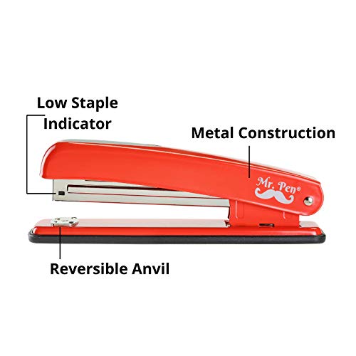 Mr. Pen- Stapler with Staples, Red Stapler, 1000 Staples, Staplers for Desk, Staplers Office, Office Stapler, Desk Stapler, Metal Stapler, Standard Stapler, Stapler and Staple, Stapler Office Supplies