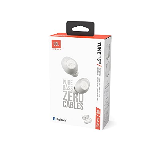 JBL T115 True Wireless in-Ear Headphone - White (JBLT115TWSWHTAM)