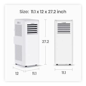 TOSOT 8,000 BTU Air Conditioner Easier to Install, Quiet and 3-in-1 Portable AC, Dehumidifier, Fan for Rooms Up to 250 sq ft, Aovia Series, White