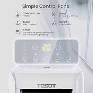 TOSOT 8,000 BTU Air Conditioner Easier to Install, Quiet and 3-in-1 Portable AC, Dehumidifier, Fan for Rooms Up to 250 sq ft, Aovia Series, White