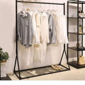 FONECHIN Industrial Pipe Clothing Rack for Clothing Display, Heavy Duty Garment Rack for Bedroom Retail Boutique Use (47.24" L)