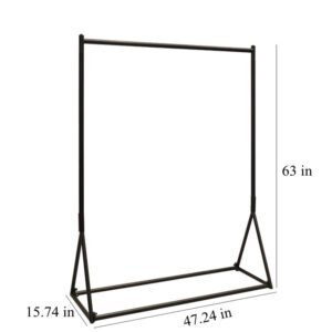 FONECHIN Industrial Pipe Clothing Rack for Clothing Display, Heavy Duty Garment Rack for Bedroom Retail Boutique Use (47.24" L)