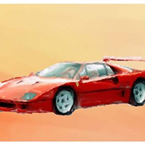 Will Davis Studios Ferrari F40 Digital Painting Birthday Card. (Inside Reads: Happy Birthday!)