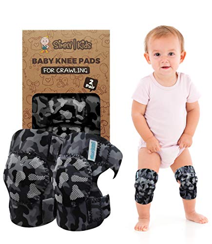 Simply Kids (2nd Gen.) Baby Knee Pads for Crawling (2 Pairs), CPSIA Certified - Comfortable Knee Protector for Toddler, Infant, Girl, Boy, Crawler - Rodilleras para Bebe