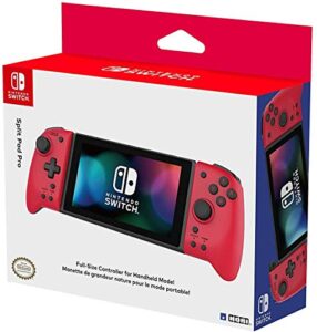 hori nintendo switch split pad pro (red) ergonomic controller for handheld mode - officially licensed by nintendo