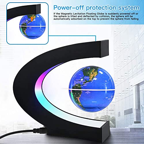 Magnetic Levitation Globe with LED Light, Cool Gadgets Floating Lamp Globe Decor, Cool Gifts for Men/Father/Husband/Boyfriend/Kids/Boss, Great Technology Graduation Gifts (Blue)