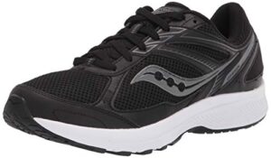 saucony men's core cohesion 14 road running shoe, black/white, 13 wide