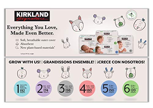 Kirkland Signature Diapers Size 1 (Up to 14 Pounds) 192 Count W/ Exclusive Health and Outdoors Wipes