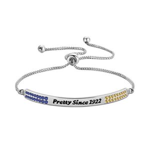 chooro sigma gamma rho sorority pretty since 1922 zircon bracelet sorority paraphernalia gift greek sorority gift for soror sister (pretty since 1922 br-s)