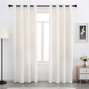 cream white velvet curtains 96 inches long soft velvet curtains grommet velvet thermal insulated curtains window treatment for bedroom light filtering velvet curtains set of 2 panels cream