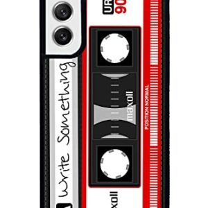 Cassette Tape Black Red Personalized Black Rubber Phone Case Compatible With Samsung Galaxy S23 S23+ Ultra S22 S22+ S21 S21FE S21+ S20FE S20+ S20 Note 20 S10 S10+ S10e