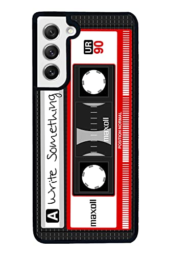 Cassette Tape Black Red Personalized Black Rubber Phone Case Compatible With Samsung Galaxy S23 S23+ Ultra S22 S22+ S21 S21FE S21+ S20FE S20+ S20 Note 20 S10 S10+ S10e