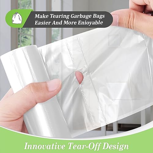 5 Gallon 330 Counts Strong Trash Bags Garbage Bags by Teivio, Bathroom Trash Can Bin Liners, Plastic Bags for home office kitchen, Clear