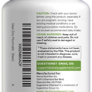 Zinc 50mg with Selenium 200mcg + Copper, 240 Capsules, 8 Month Supply, 3 in 1 Mineral Formula, Zinc Picolinate Complex Supplement, Supports Healthy Immune System for Adults and Kid