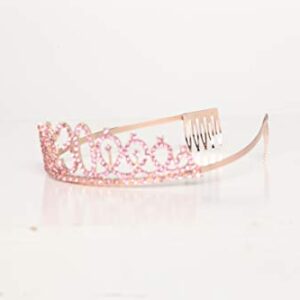 30th Birthday Sash and Tiara for Women, Rose Gold Birthday Sash Crown 30 & Fabulous Sash and Tiara for Women, 30th Birthday Gifts for Happy 30th Birthday Party Supplies